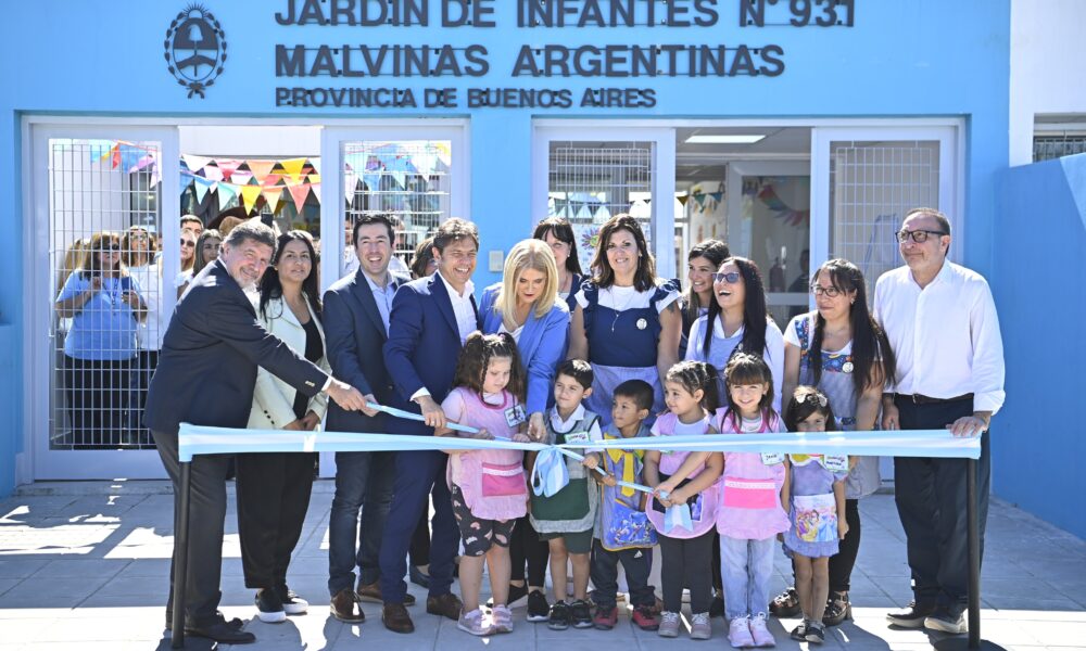 Kicillof inauguró un Jardín de Infantes y quedó cerca de los 100 en su ...